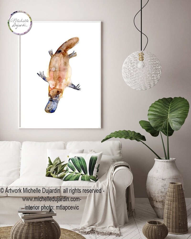 Platypus Art Platypus Watercolor Painting Giclee Print | Etsy