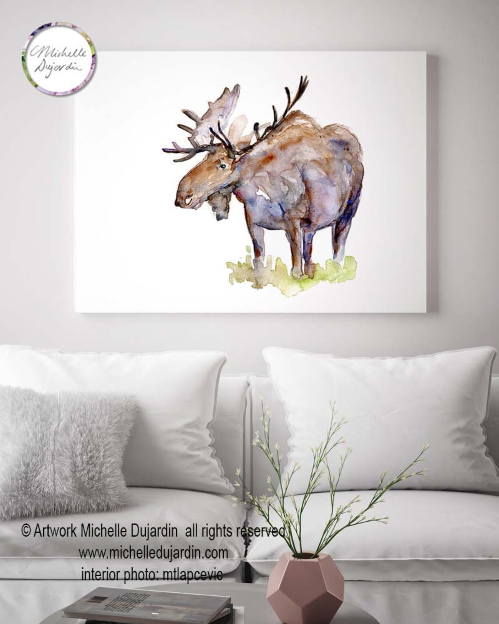 Moose Art Moose Watercolour Animal Painting Fine Art Print | Etsy