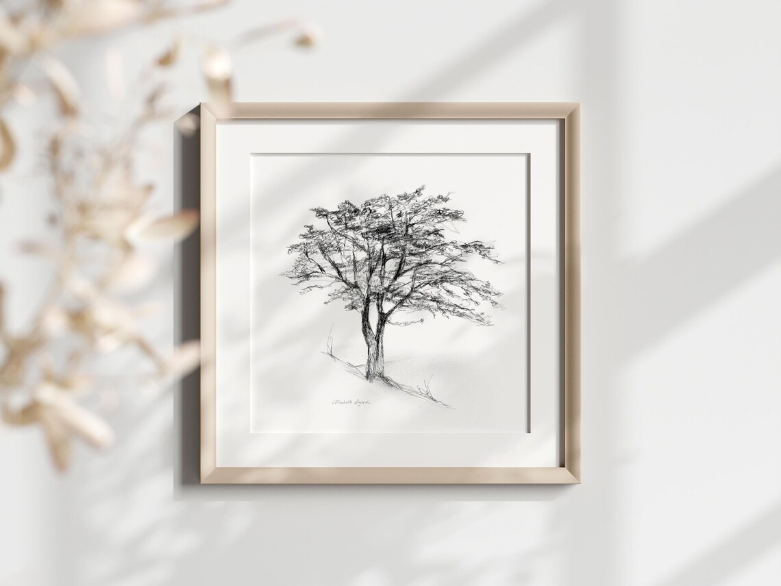 Tree Sketch Art Print: Pencil Drawing, Nature Wall Decor - Etsy