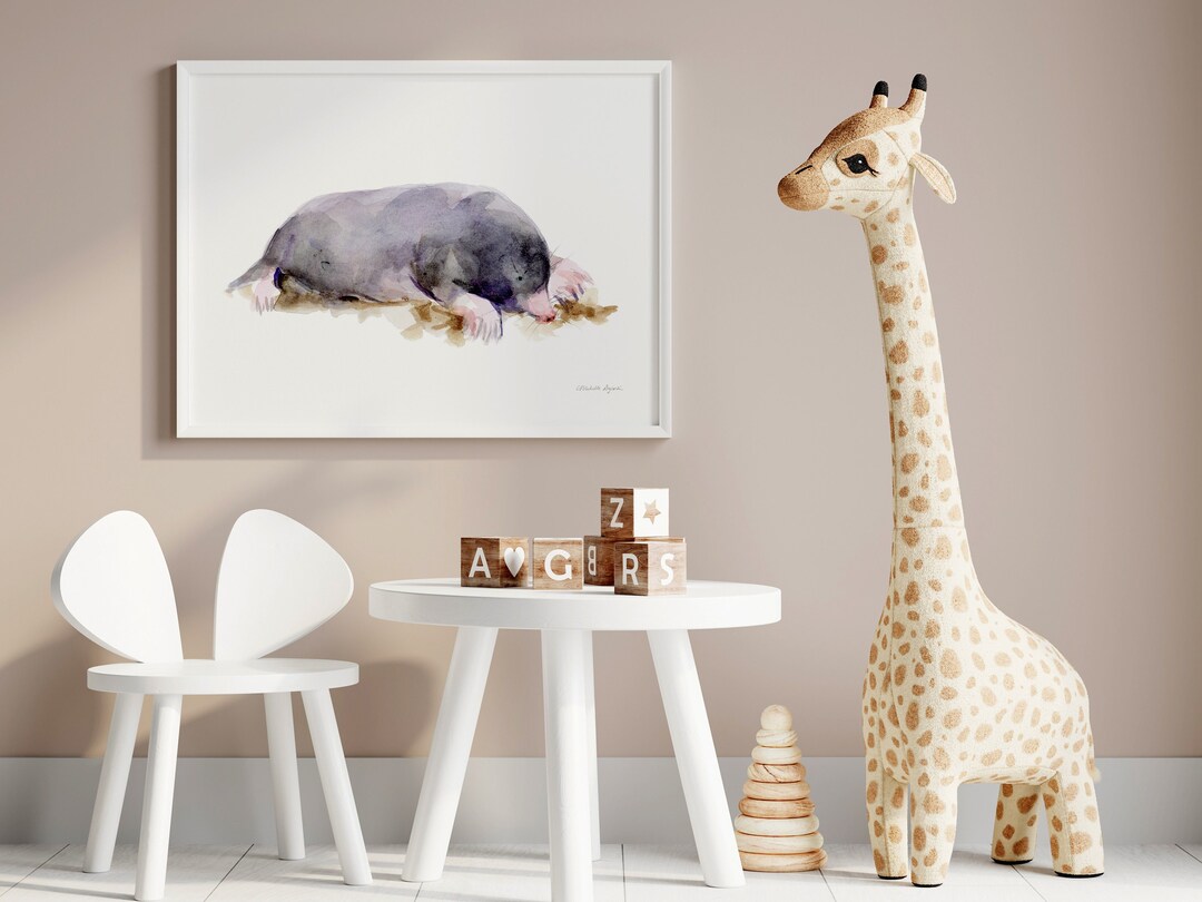 Mole Art Print Mole Watercolor Painting Mole Decoration Nursery Wall ...
