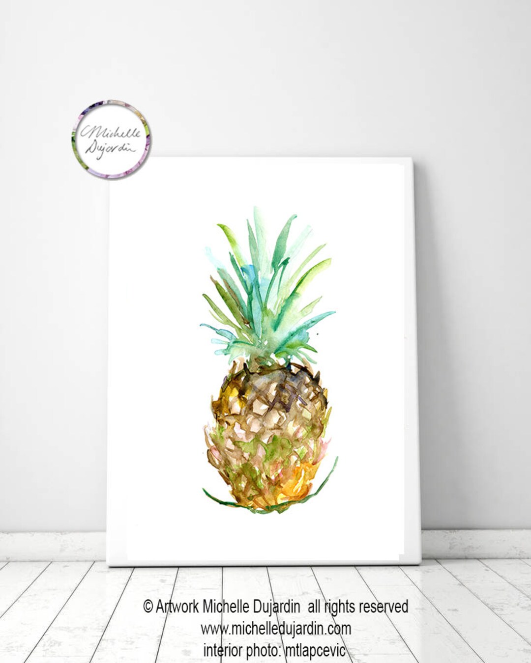 Pineapple Watercolor Painting Pineapple Art Giclee Print - Etsy