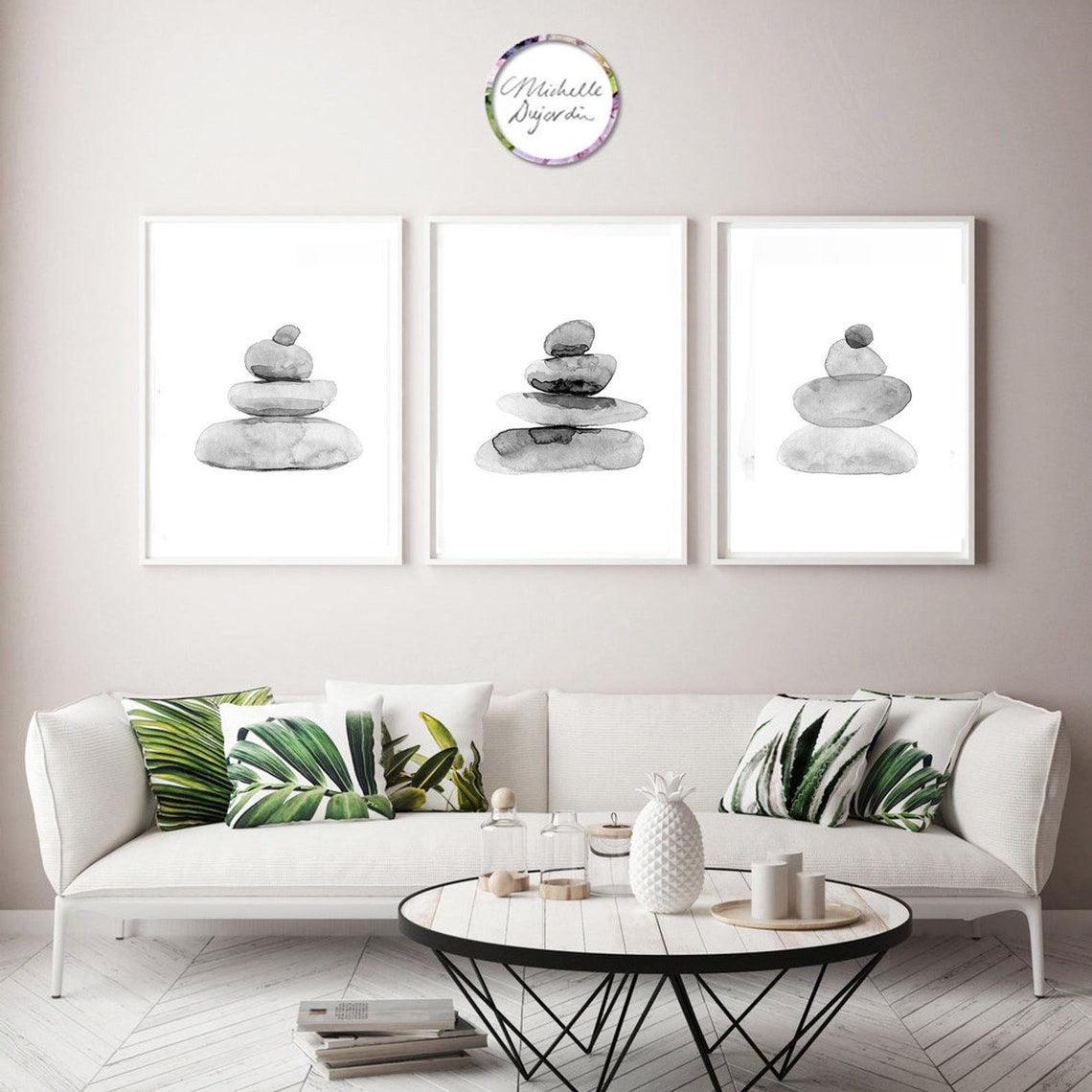 Zen Pebbles Art Zen Paintings Stapled Stones Zen Stones - Etsy