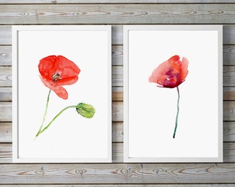 Poppy painting | Etsy
