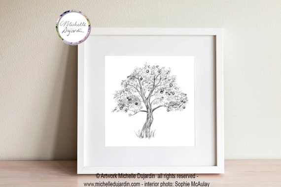 Apple Tree Pencil Drawing