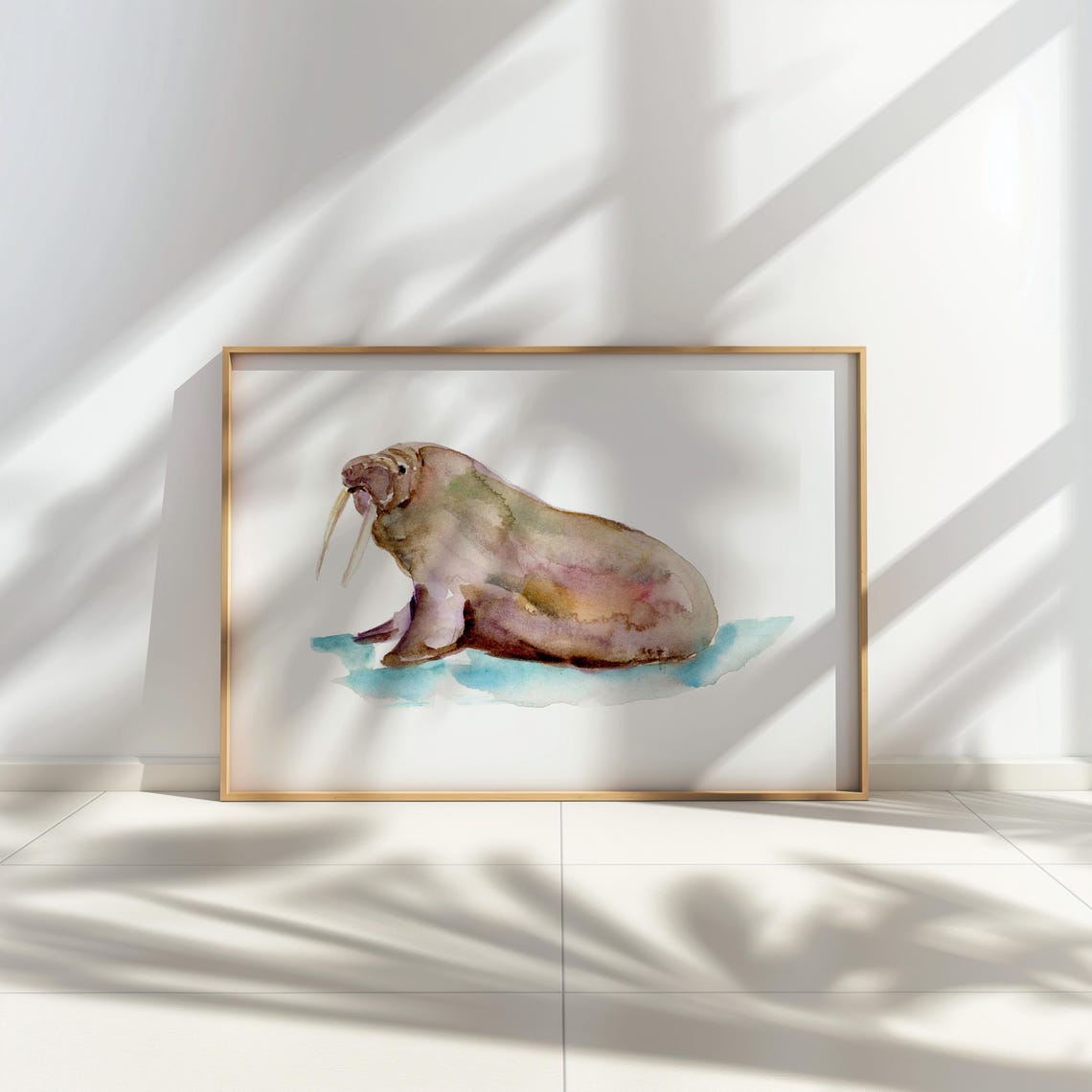 Walrus Watercolor Painting Art Print, Arctic Nursery Decor - Etsy
