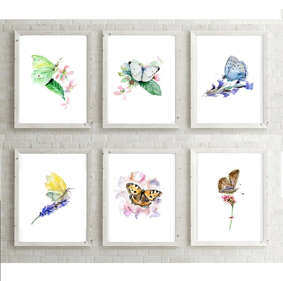 Butterflies Art Butterfly Watercolor Butterfly Painting Set | Etsy