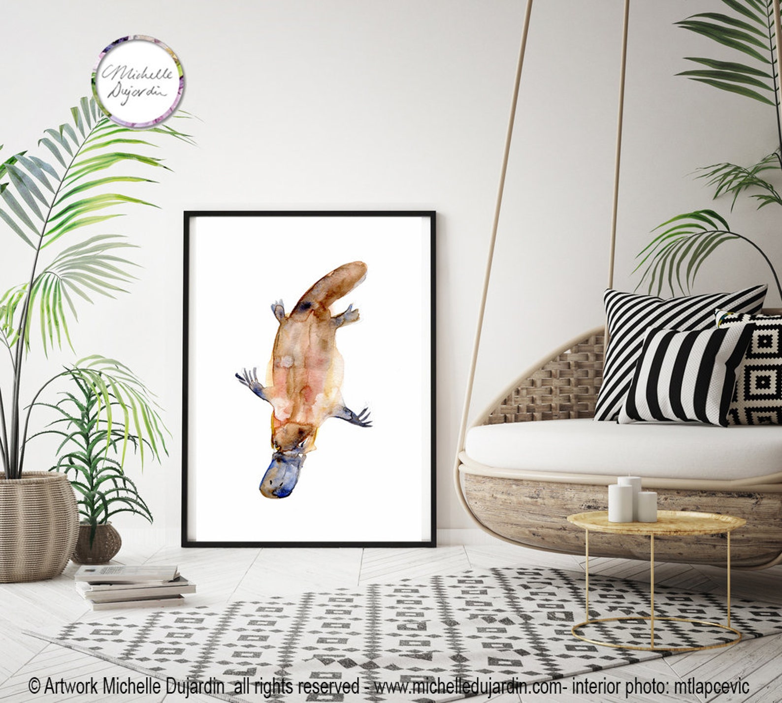 Platypus Watercolor Art Print, Australian Animal Wall Decor - Etsy ...