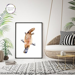Platypus Art Platypus Watercolor Painting Giclee Print Australia Art ...