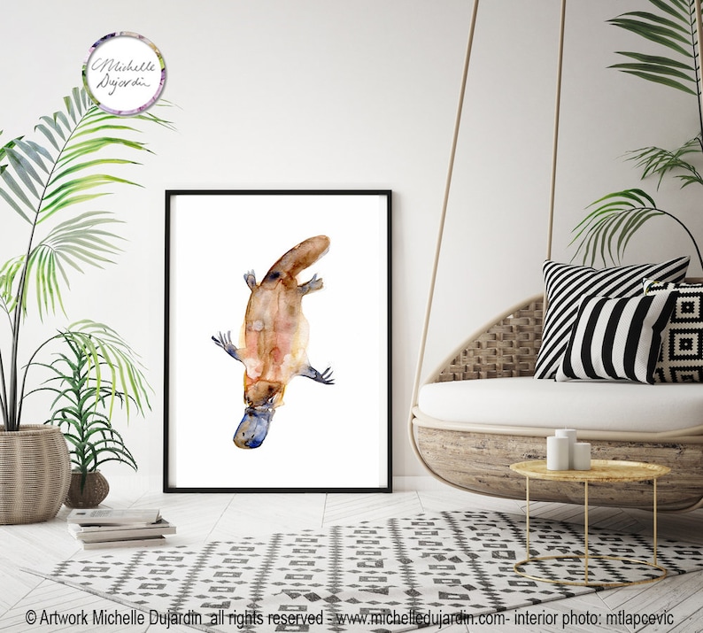 Platypus Art Platypus Watercolor Painting Giclee Print - Etsy