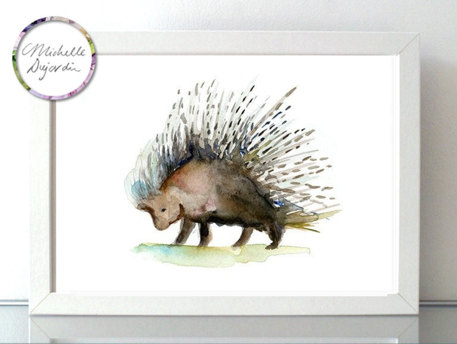 Porcupine Art Porcupine Watercolor Painting Giclee Print | Etsy