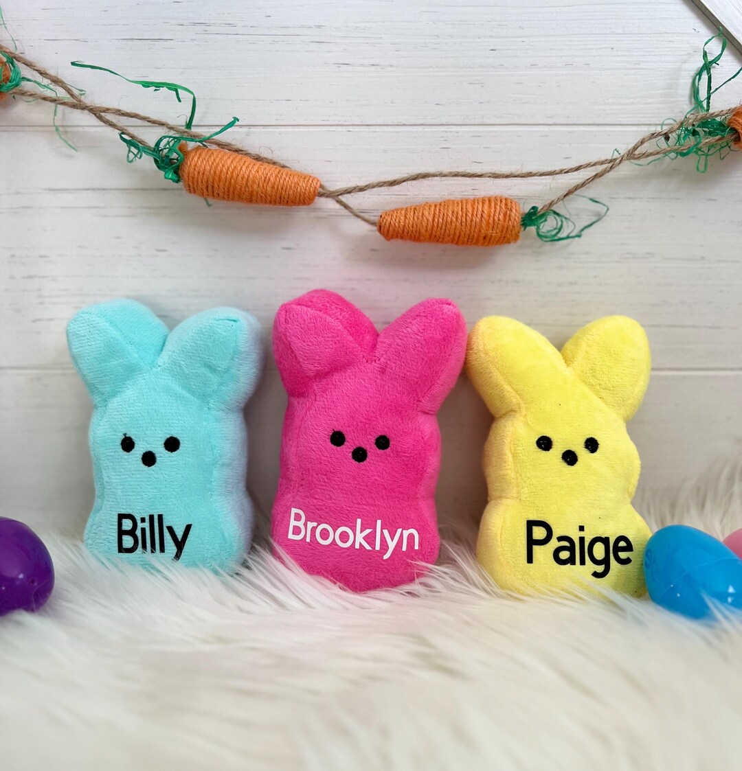 Personalized Plush Peep Bunnies-free SHIPPING, Wrapped With Ribbon AND ...