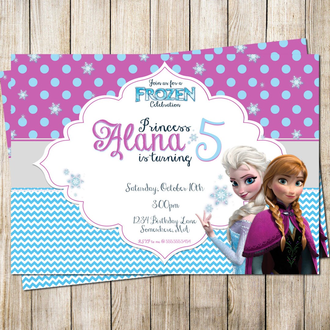 Frozen Party Invitation - Digital File 5x7 - PRINT IT YOURSELF - Etsy