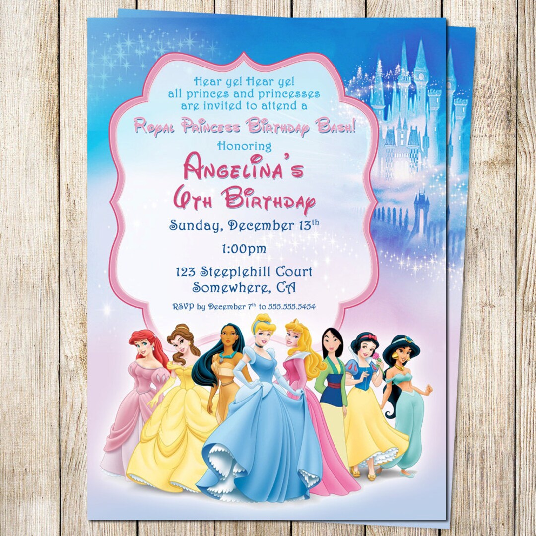 Royal Princess Invitation 5x7 - Digital File - PRINT IT YOURSELF - Etsy