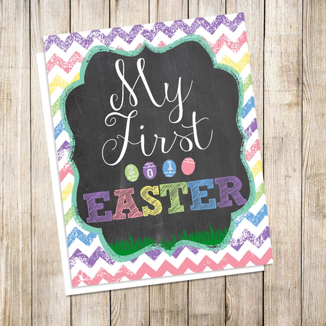 Baby's First Easter Sign, Personalized Photo Prop - 8x10 Chalkboard ...