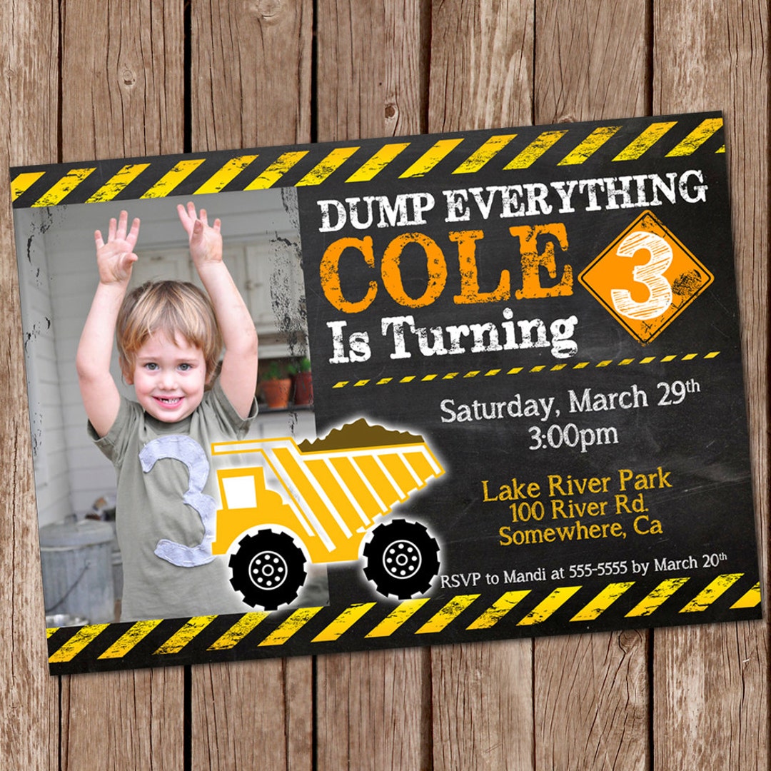 Construction Invitation Design - Digital File - PRINT IT YOURSELF - Etsy