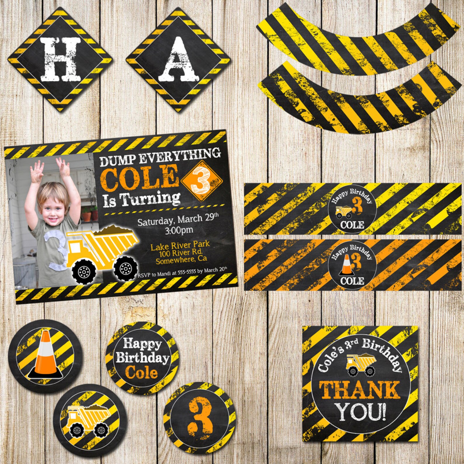 Construction Invitation Design - Digital File - PRINT IT YOURSELF - Etsy