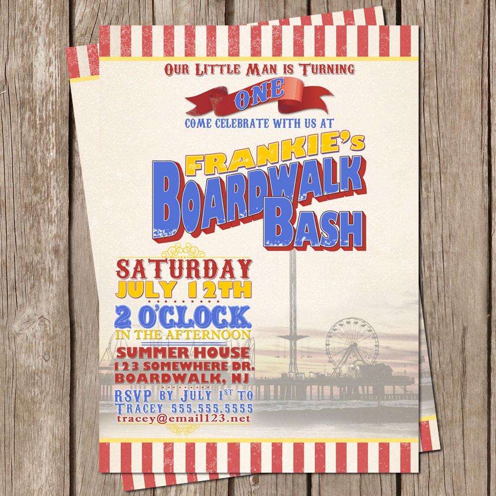 Boardwalk Bash Party Invitation - Digital File - PRINT IT YOURSELF - Etsy