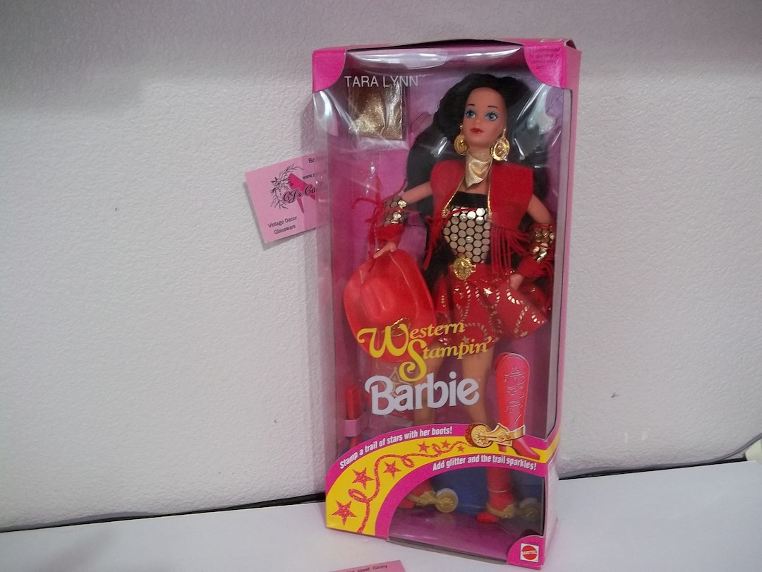 Western Stampin' Barbie Tara Lynn 1993 Mattel New in Box #3161 Red Gold ...