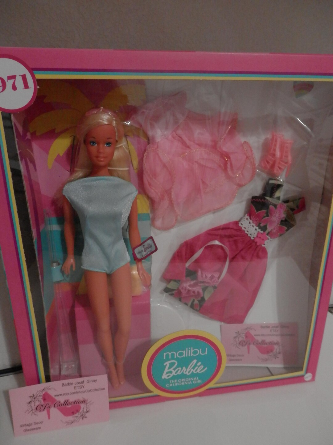 Sun Set Malibu Barbie Doll by Mattel in Swimsuit Towel Sunglasses Brand ...