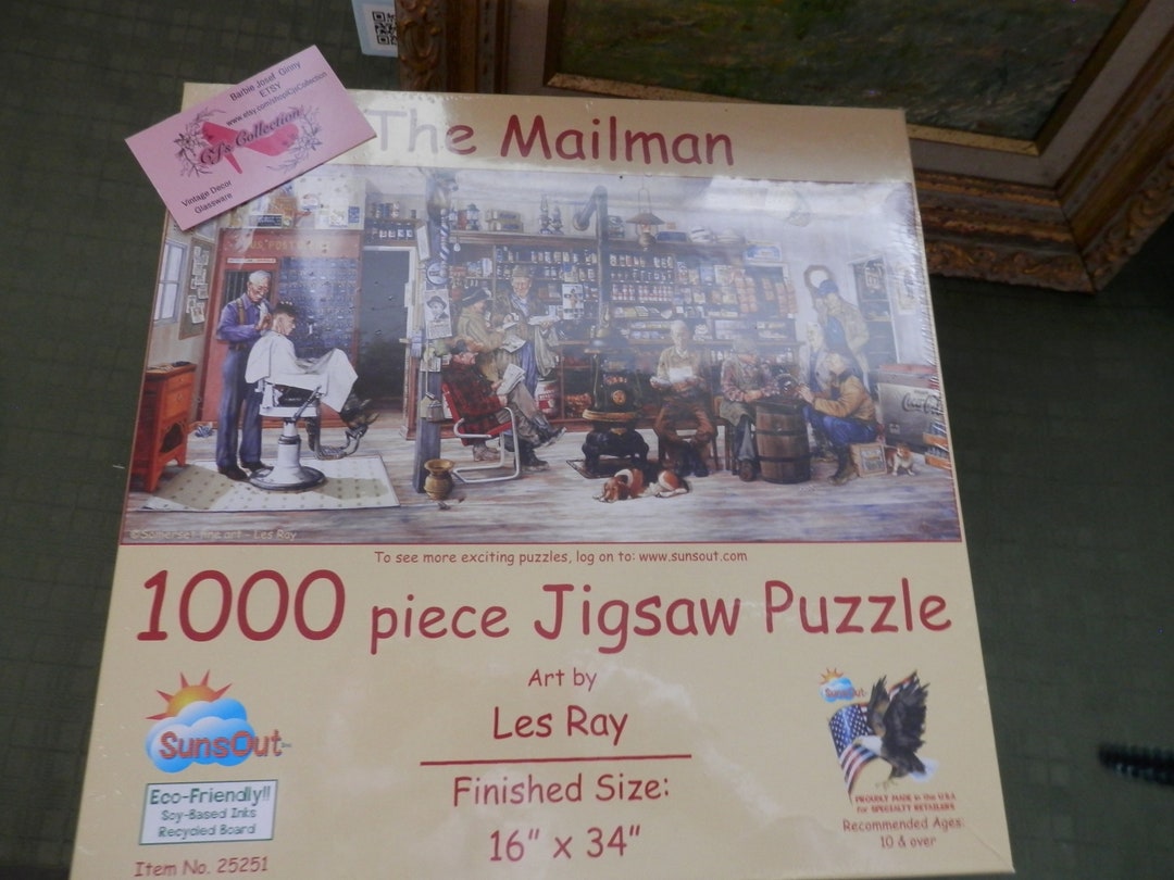 The Mailman Puzzle by Sunsout Art by Les Ray Quality Pieces Brand New ...