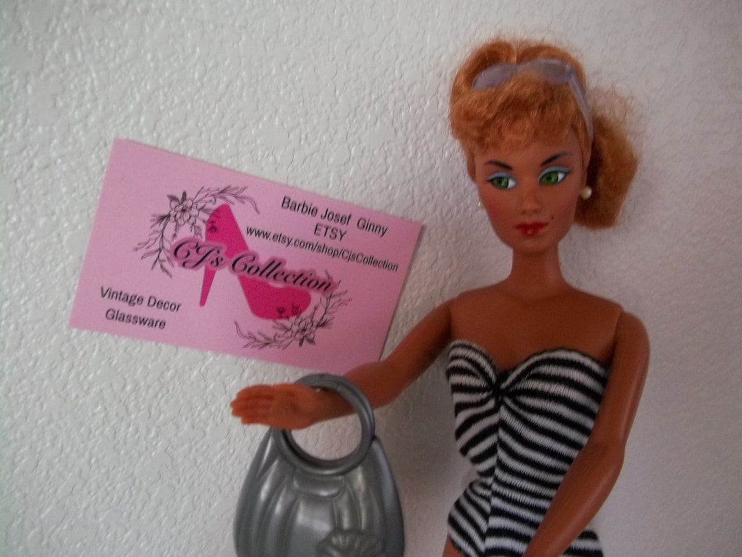 Retro Charisse Barbie Titian Ponytail Swimsuit 1990's Black Open Toe ...