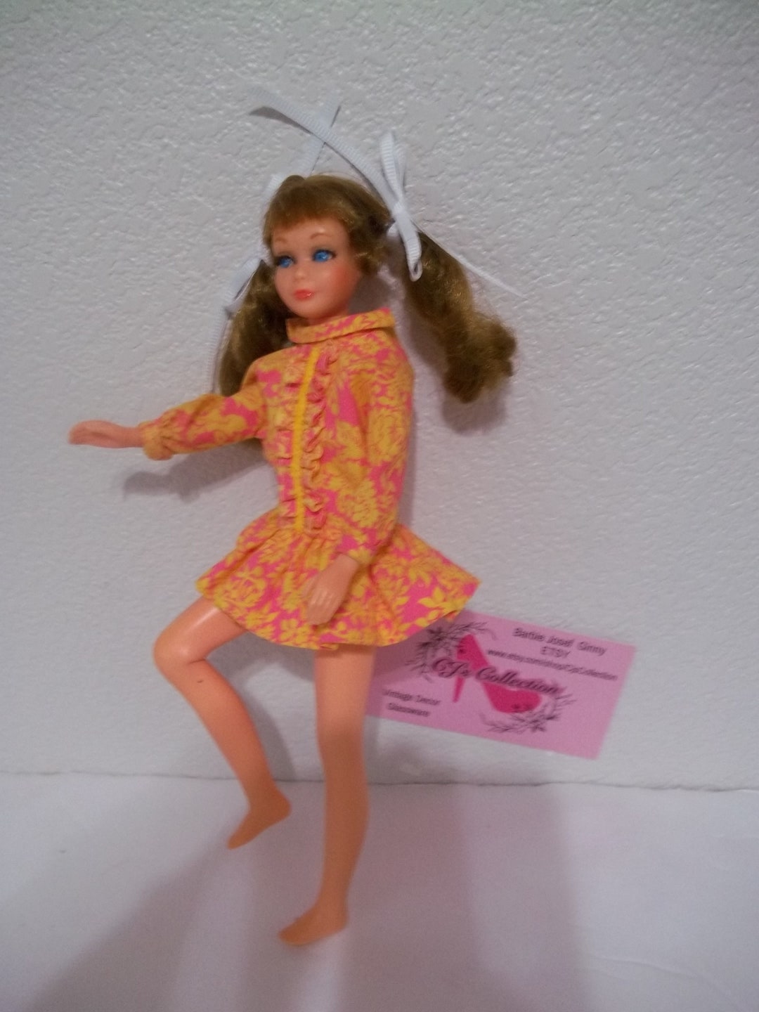 Sausage Curl Skipper #1105 1967 TNT Bend Leg Brunette Hair Mattel Dress ...