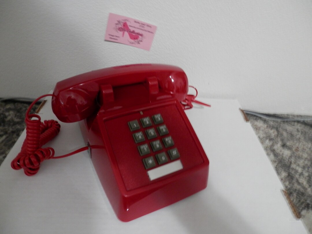 Telephone RED Vintage Retro Cetis Desk Push Button Red Very Nice ...