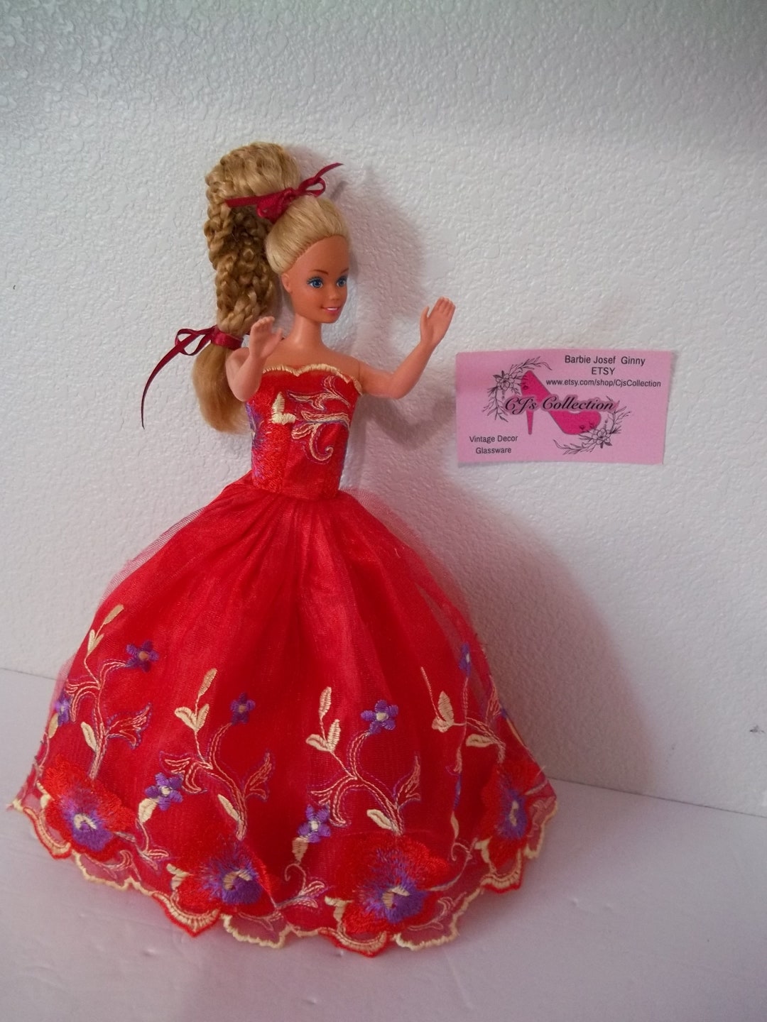 Barbie Super Star by Mattel 1980's TNT Wearing Red Valentine Gown ...