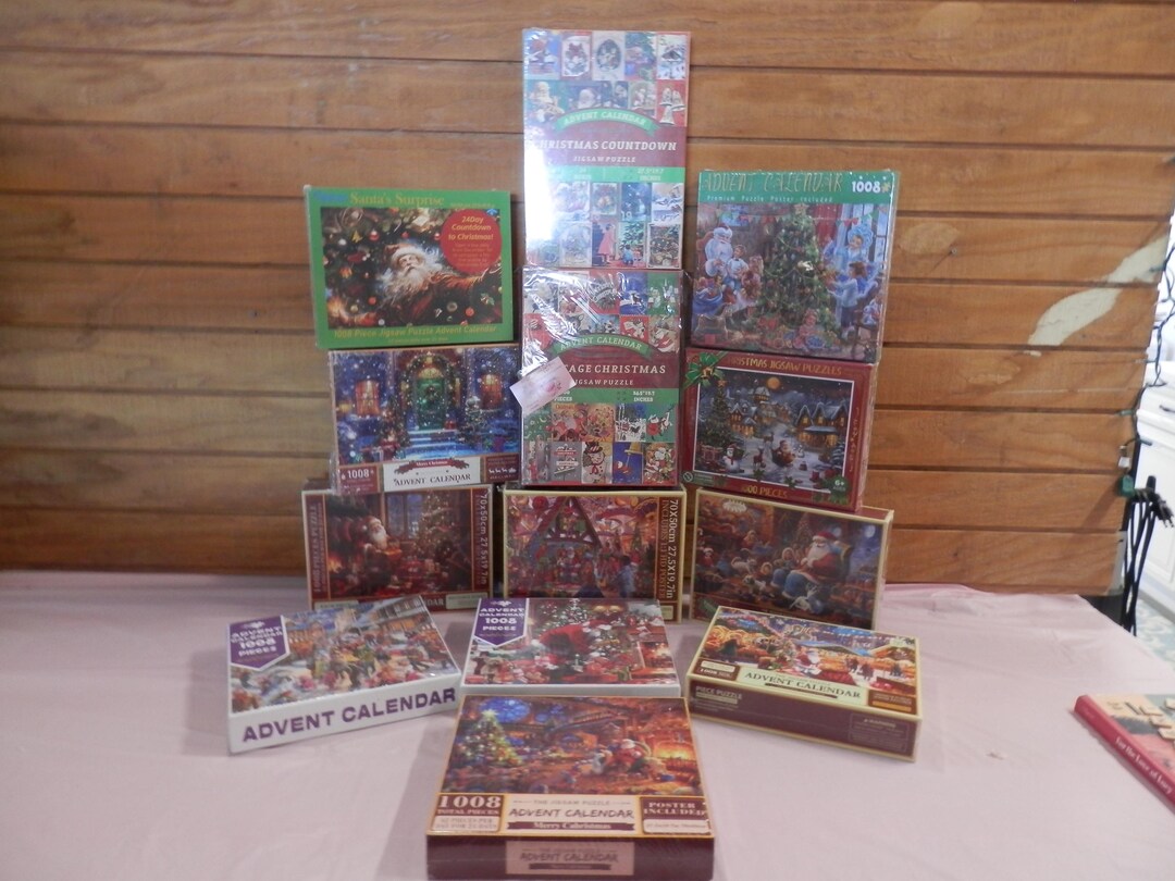 CHOOSE Two Christmas Advent Puzzles 1008 Pieces 24 Days 42 Pieces in a ...