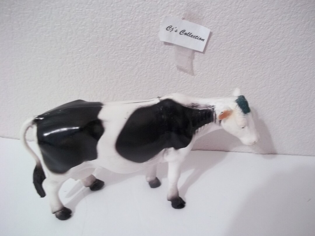 Cow Hard Plastic Rubber Imperial 1980's Holstein Milk Cow Farmer's Cow ...