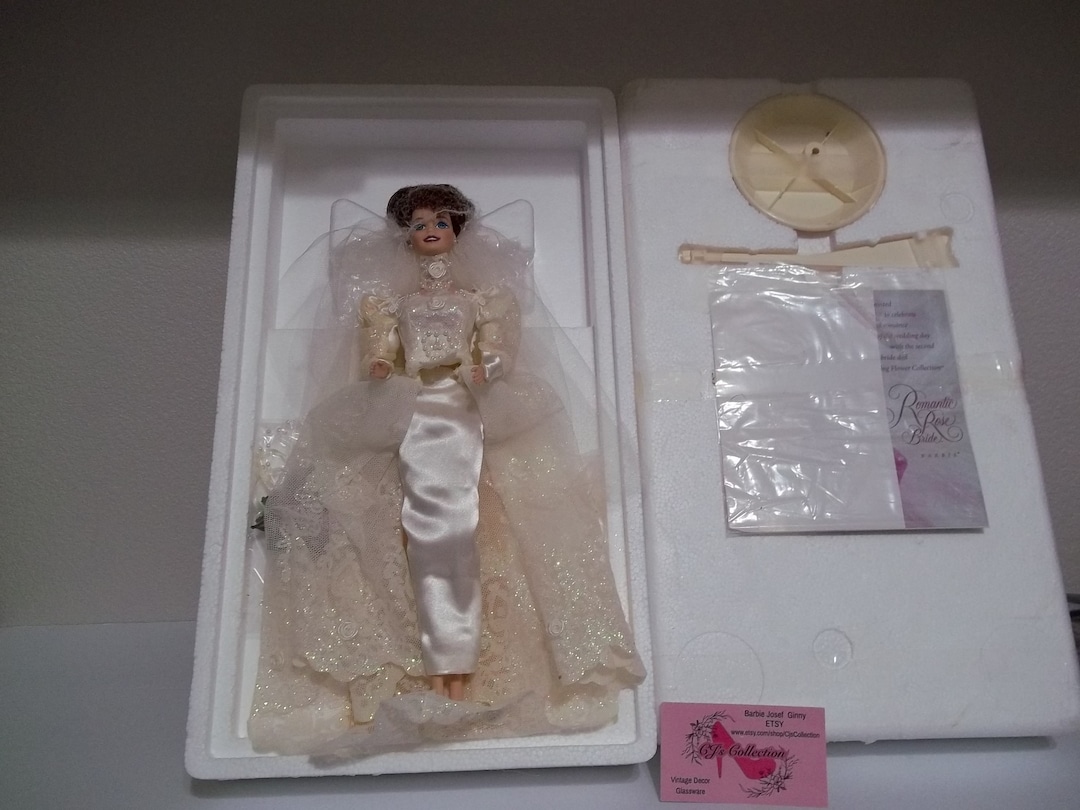 Romantic Rose Bride Barbie Doll by Mattel 1995 New in Box Limited ...