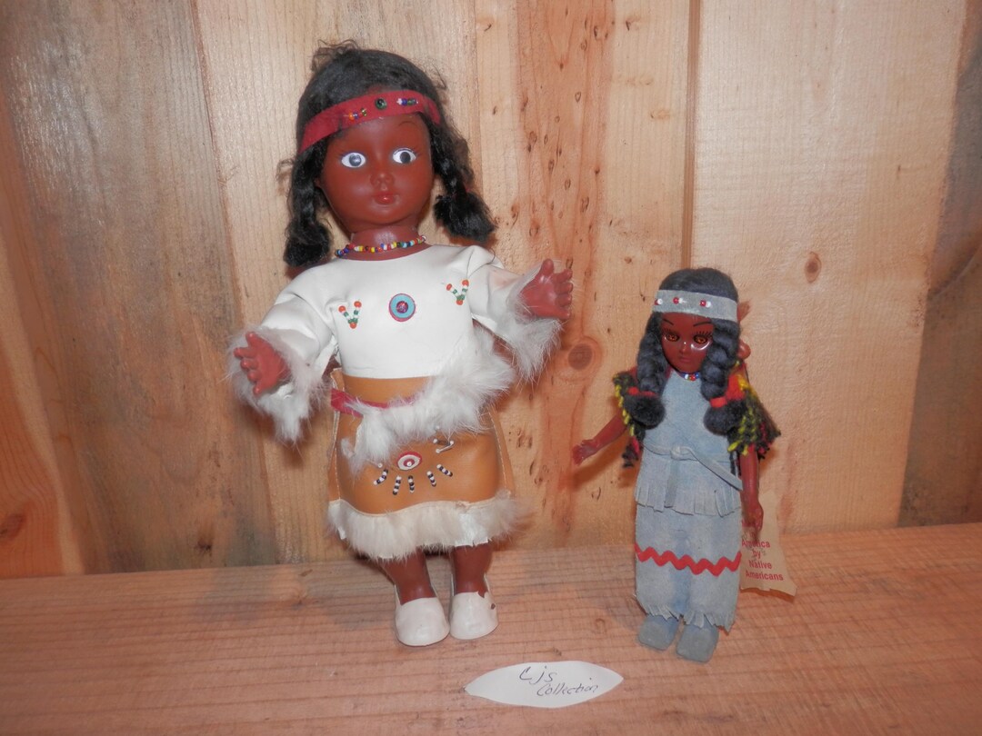 Indian Dolls TLC 1970's Made in N.C. Made by the Cherokees Tag Adorable ...