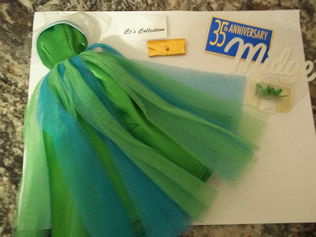 Midge Barbie 35th Anniversary Repro Prom Dress Collection Green High ...