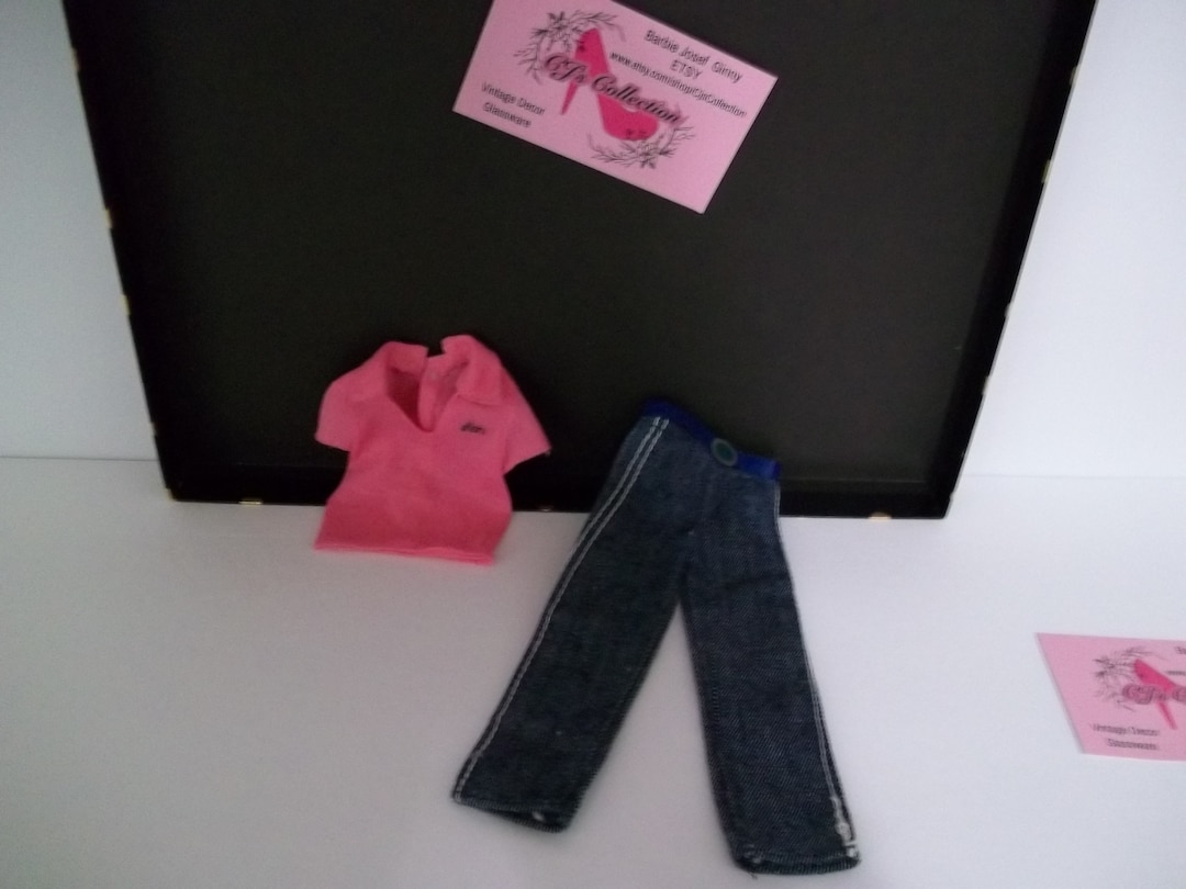 Ken Pink Polo Shirt Denim Jeans Clothes Vintage Mattel 1981 #5316 ...