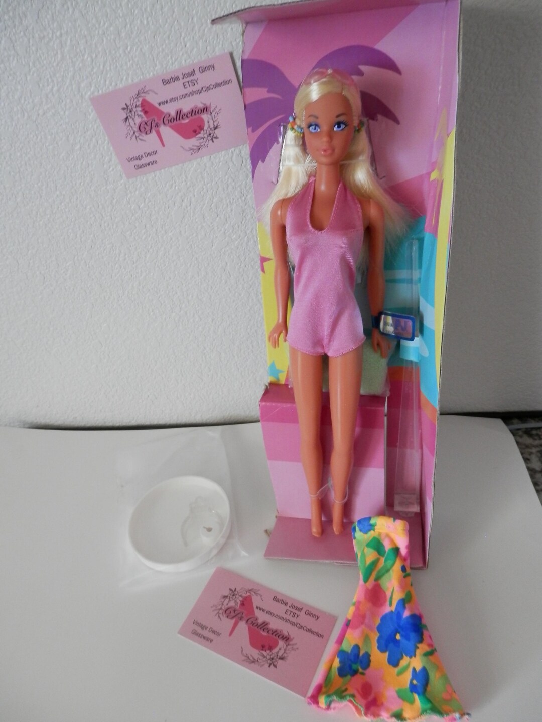 Sun Set Malibu PJ Barbie Doll by Mattel in Swimsuit Towel Sunglasses ...