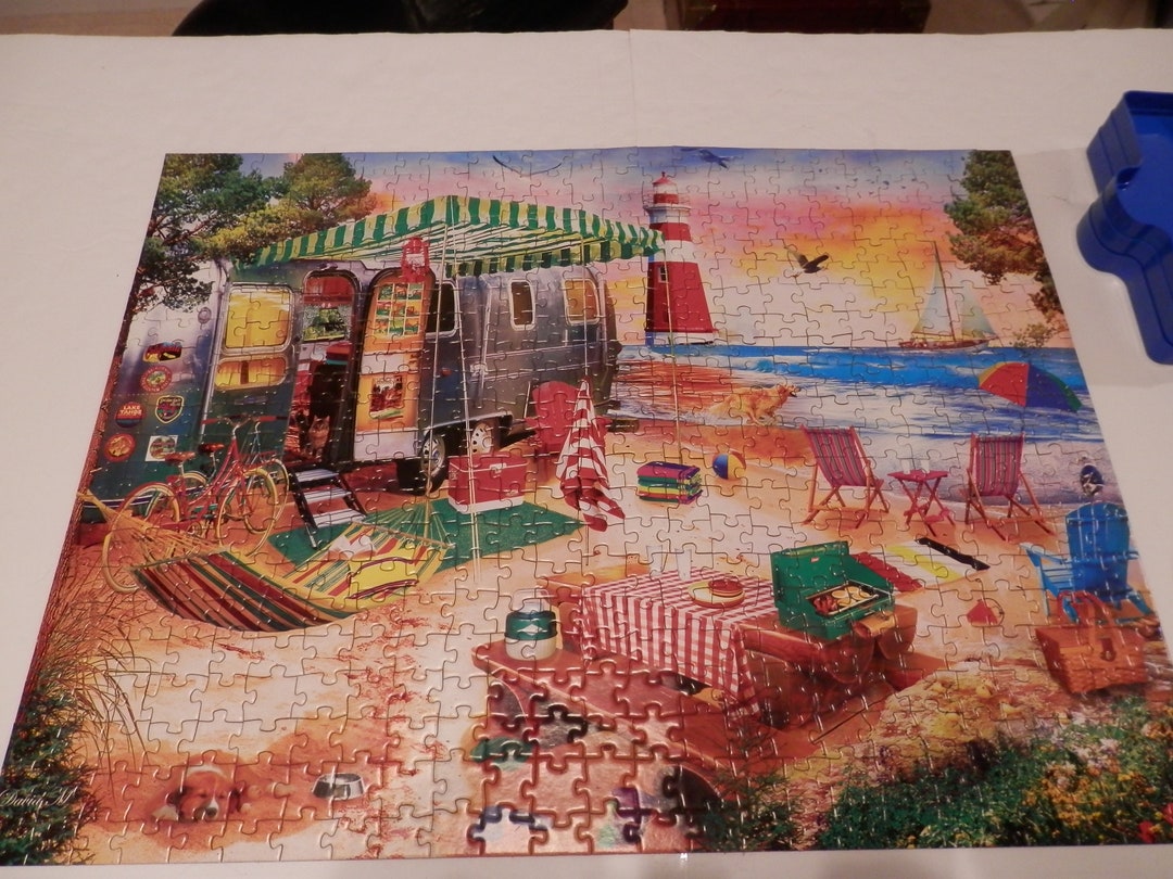 Puzzle Paradise Beach Oceanside Camping 550 Pc Beach Camping Picnic ...