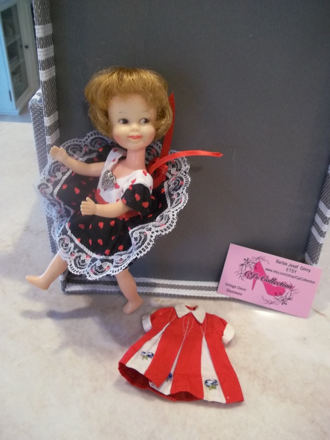 Penny Brite Doll With Original Red Dress and New Handmade Cotton Dress ...
