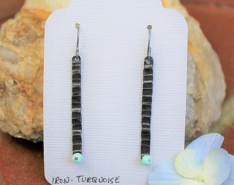 Iron Jewelry: Forged Iron and White Freshwater Pearl Earrings | Etsy