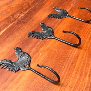 Hand Forged Steel Rooster Wall Hook - Etsy