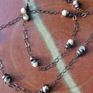 Iron Jewelry: Hand-forged Iron Spiral and Pearl Necklace - Etsy