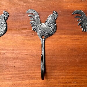 Hand Forged Steel Rooster Wall Hook - Etsy
