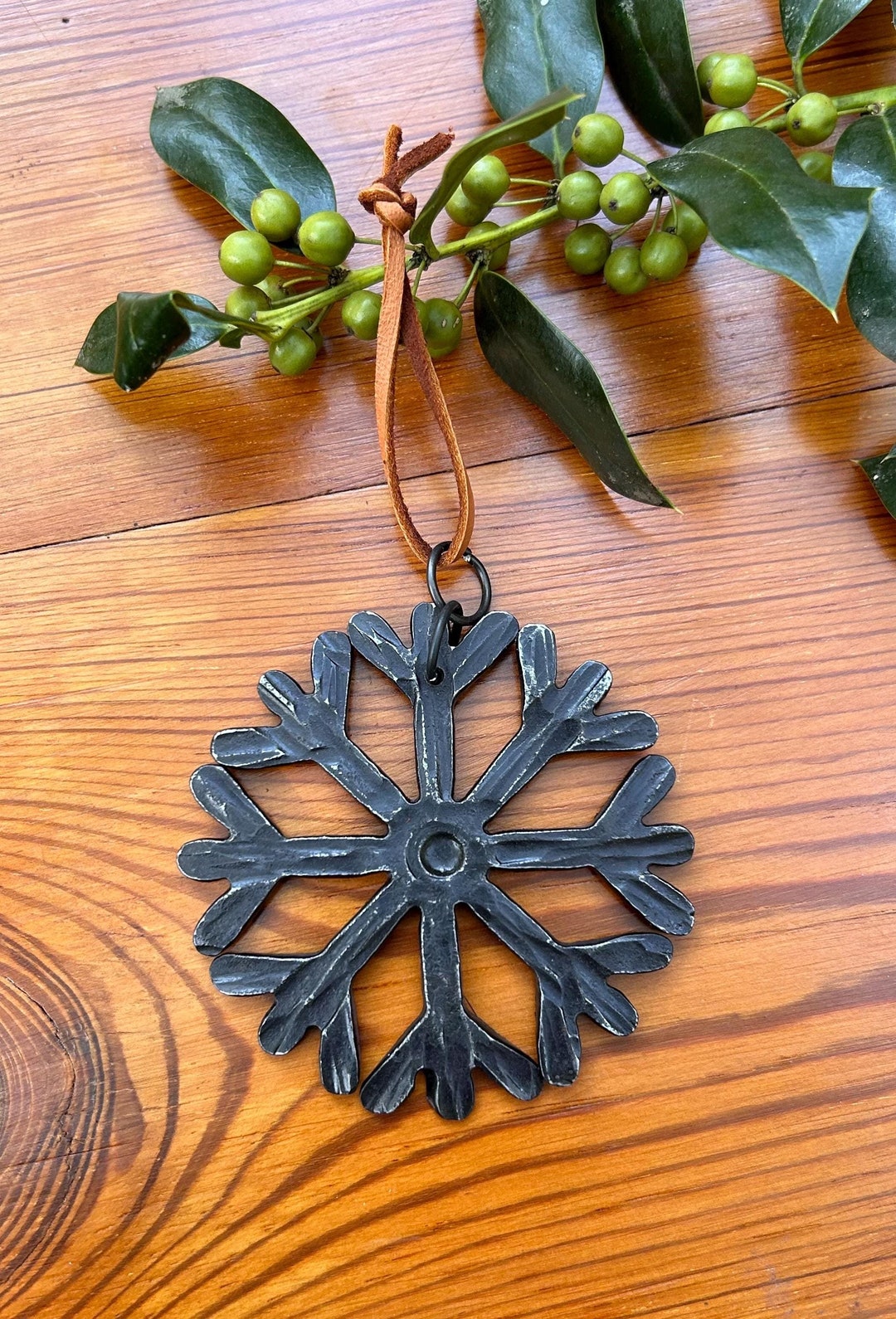 Hand Forged Steel Snowflake Christmas Tree Ornament - Etsy