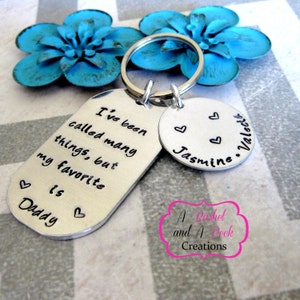 Personalized Hand Stamped Dad/daddy/mom/mommy/grandpa/nana Key Chain - Etsy
