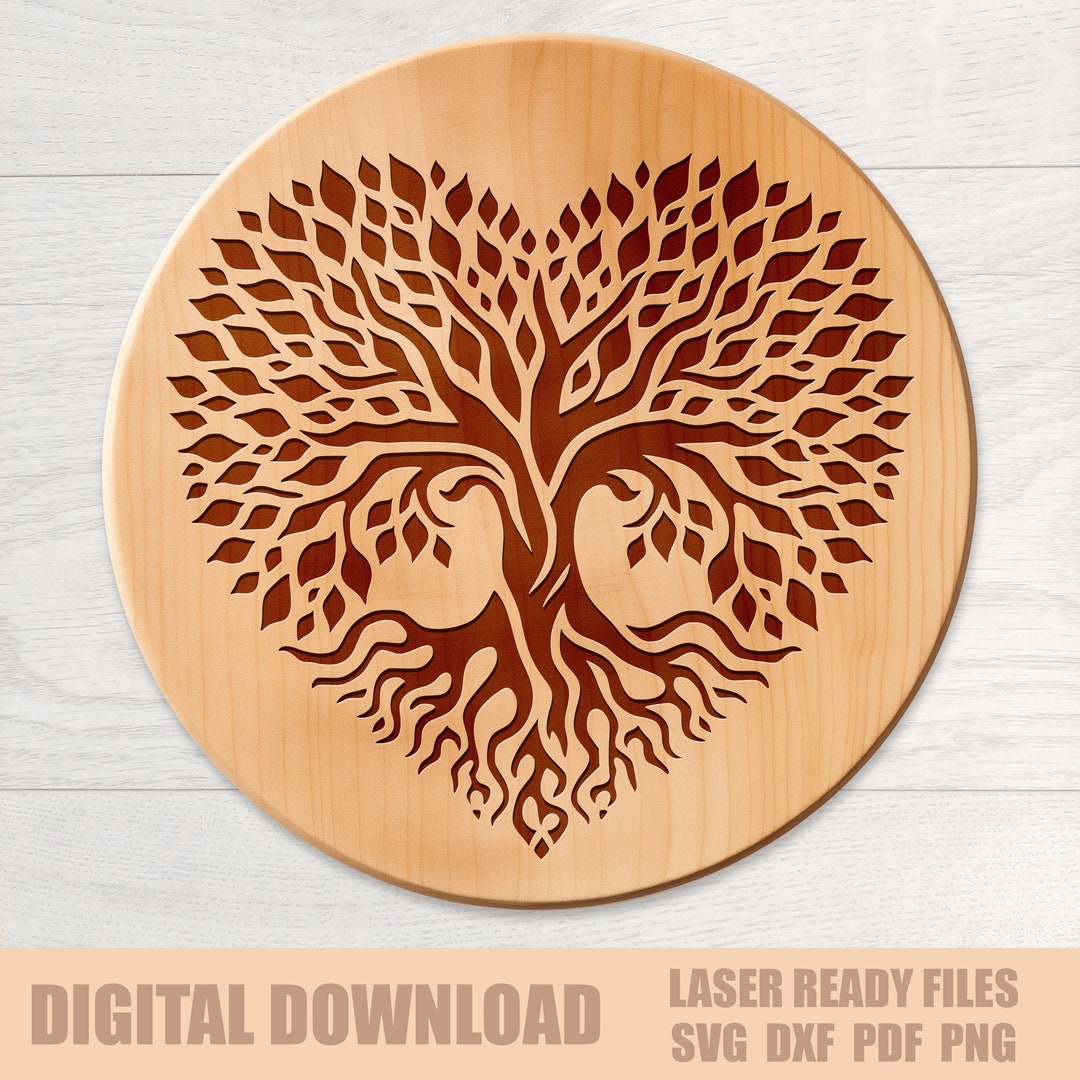 Love Tree of Life SVG Laser File, Tree of Life Clipart Valentines Day ...