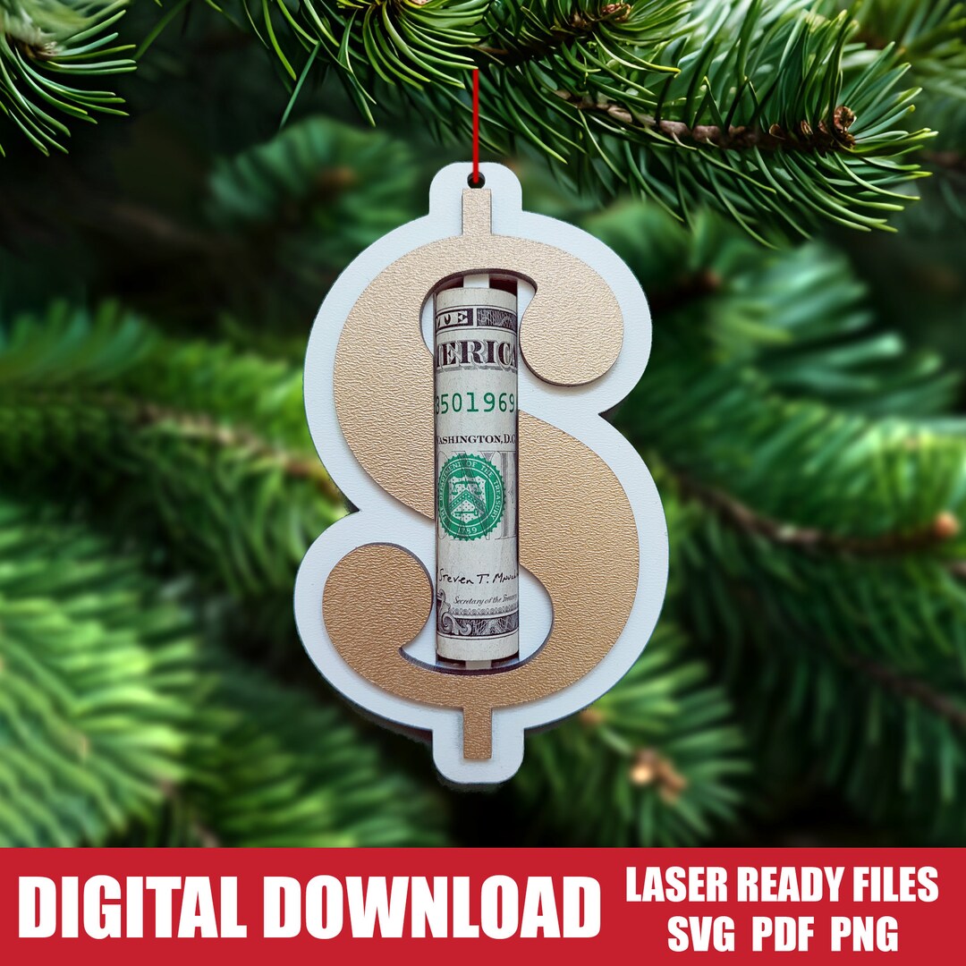 Christmas Money Clip Ornament SVG Laser Cut File, Money Gift Holder ...