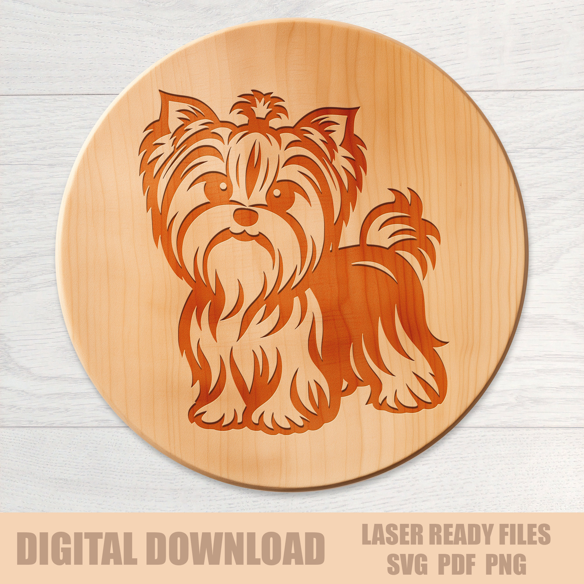 Cute Yorkshire Puppy SVG Laser Engrave File. Cute Yorkie Dog - Etsy