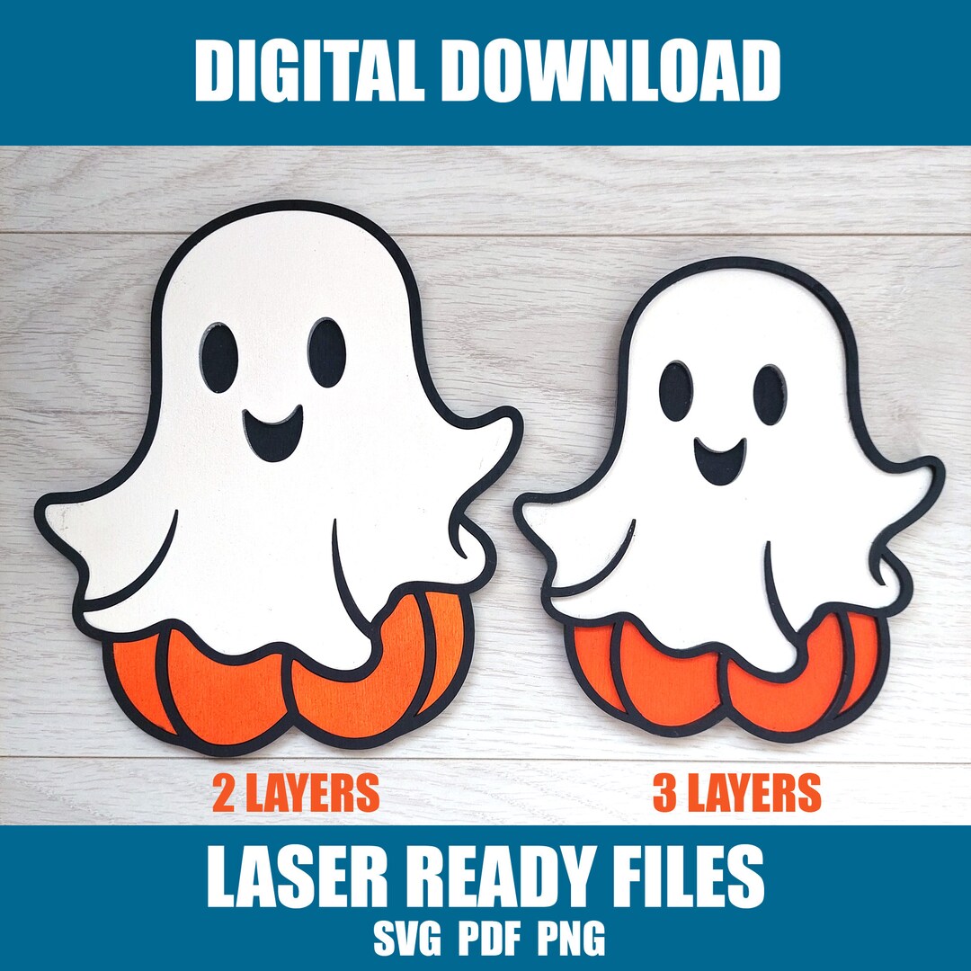 Cute Ghost Laser File, Halloween SVG Laser Cut File, Ghost Laser SVG ...