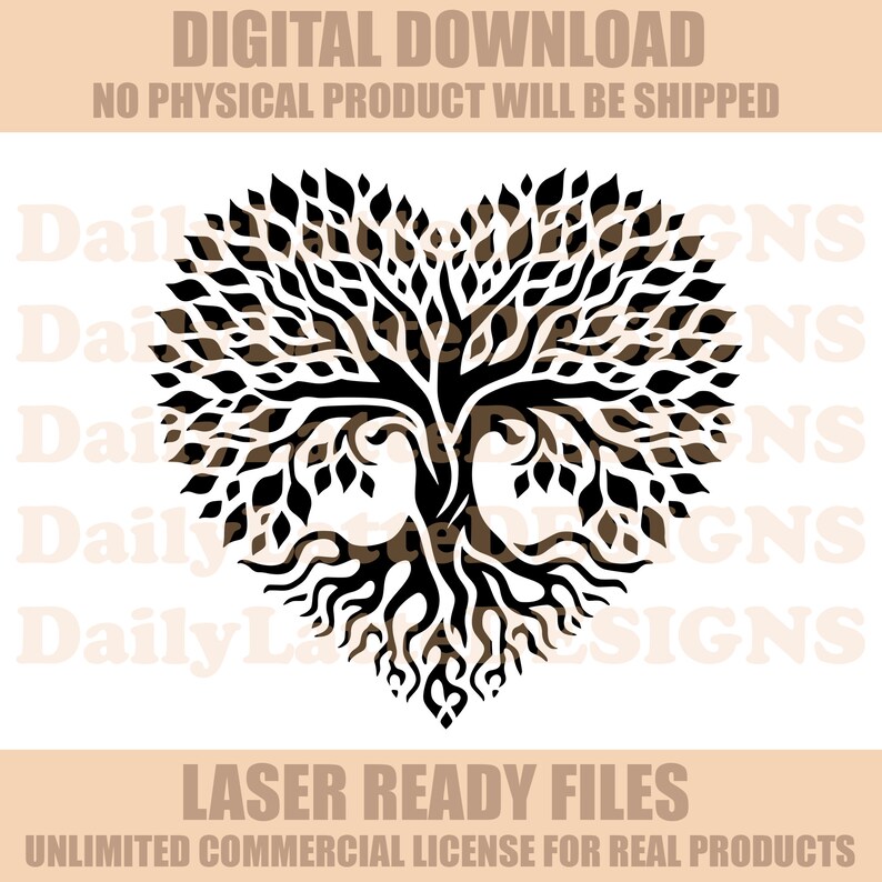 Love Tree of Life SVG Laser File, Tree of Life Clipart Valentines Day ...