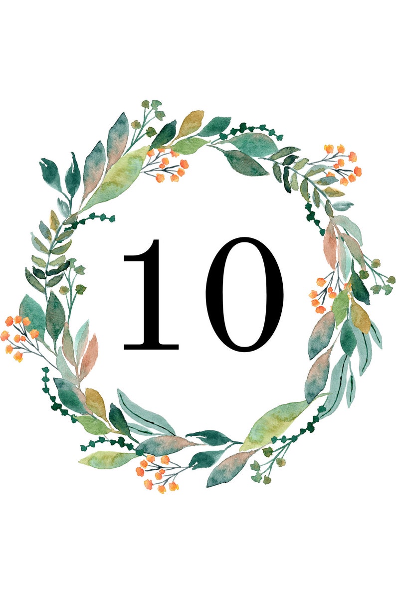 DIGITAL and Printable Garden Theme Table Numbers - Etsy