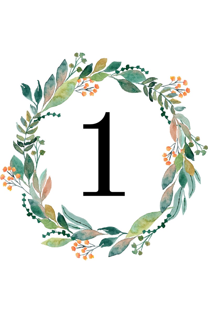 DIGITAL and Printable Garden Theme Table Numbers - Etsy